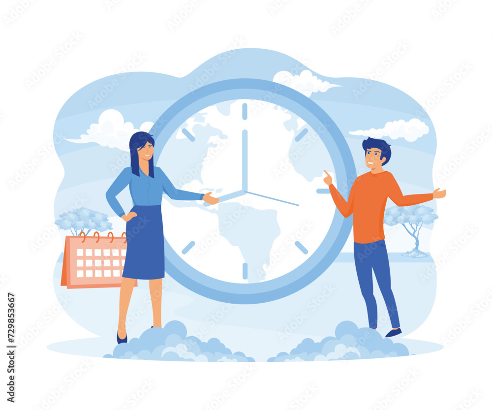 World time zones. International time and date. Big clock showing local ...