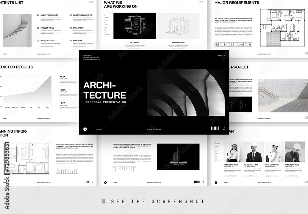 Architecture Project Proposal Presentation Template Stock Template | Adobe Stock