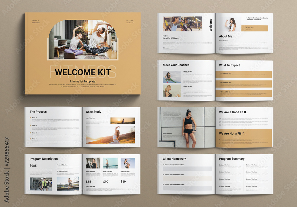 Welcome Kit Template Magazine Layout Landscape Stock Template | Adobe Stock