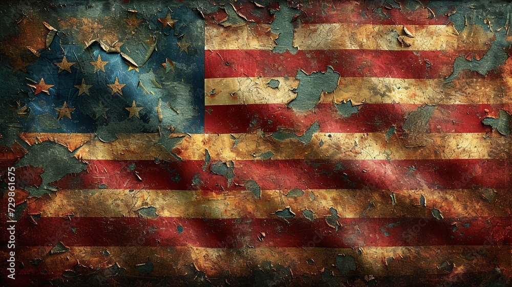 Rusty American Flag A Symbol of Decay and Deterioration Generative AI Stock Illustration | Adobe ...