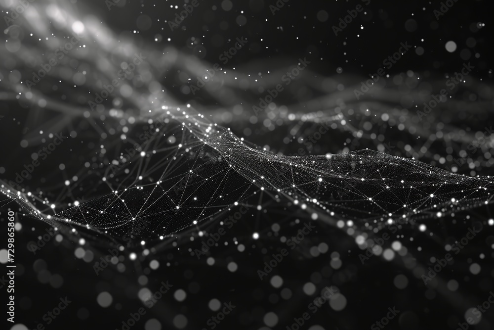 Particle black gray theme technology Futuristic reticulum particle ...