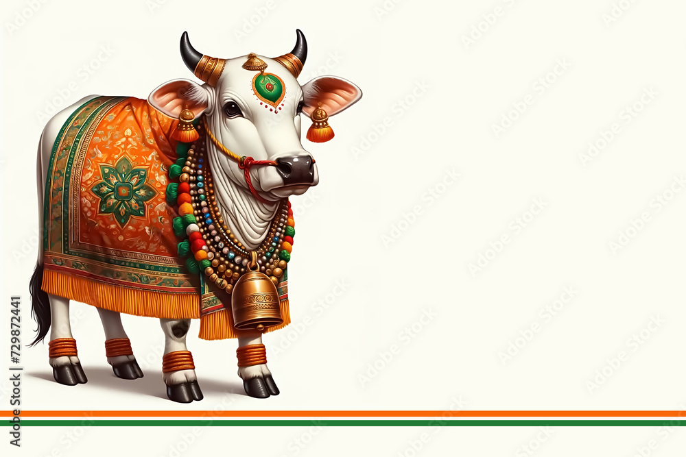 Beautiful Cow Poster: Artistic Depiction of Indian Holy Animal, Indian ...
