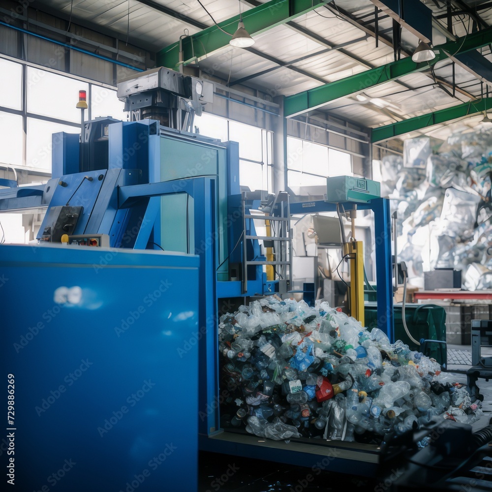 Baler in a waste sorting plant, Plastic bottle press hydraulic machine ...