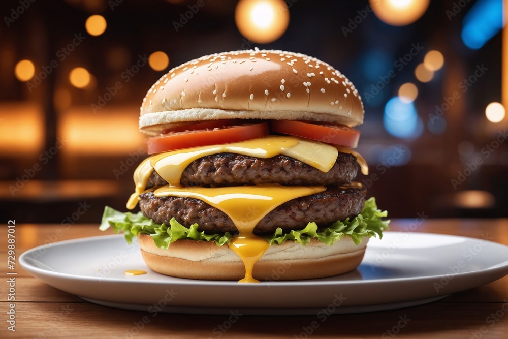 Tasty cheeseburger, with its savory beef and creamy cheese, is a crowd favorite. Stock Photo ...