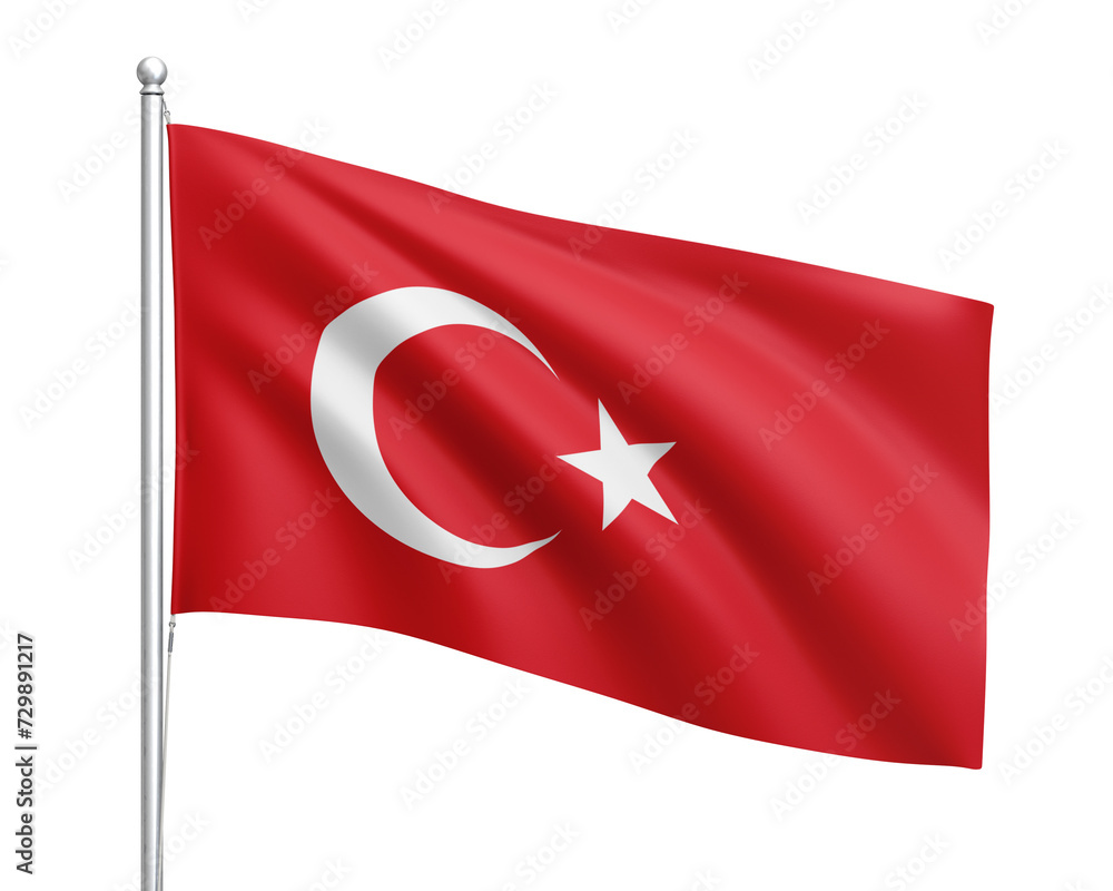 turk bayragi vector. turkish flag vector. transparent background. high ...