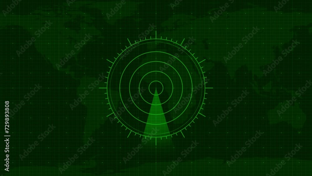 Radar screen animated, world map radar HUD animation on background Stock 비디오 | Adobe Stock
