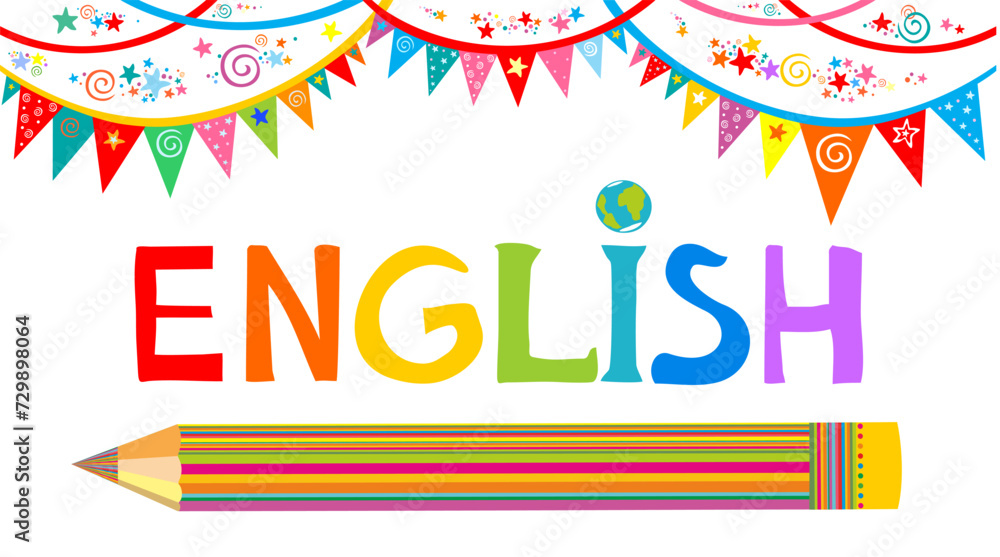 Design Concept Of Word ENGLISH Website Banner. English. Illustration ...