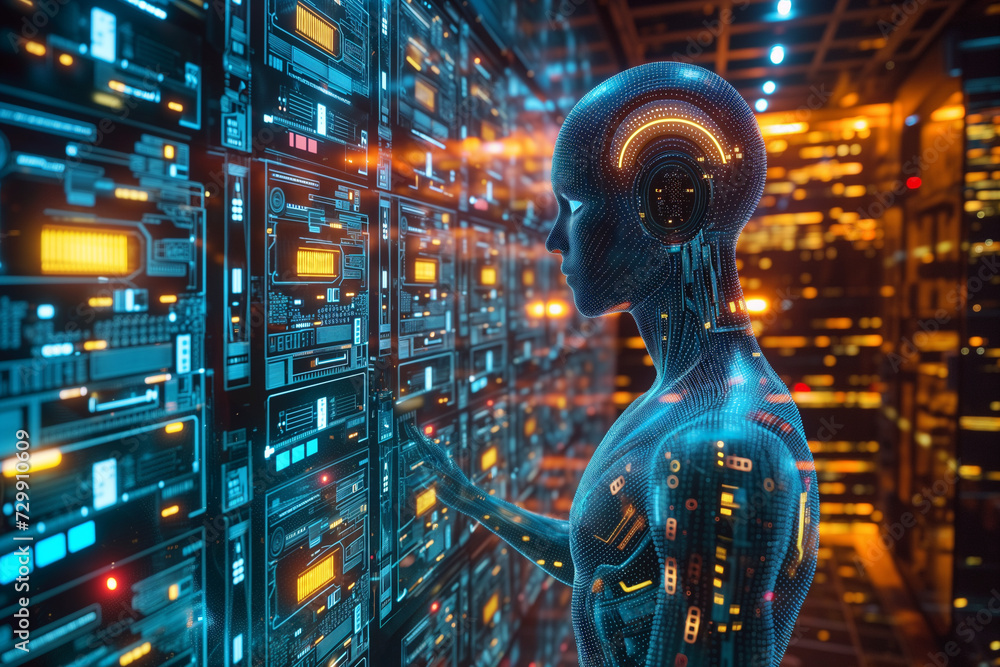 Artificial intelligence cyber algorithms, cyborg, virtual cyberspace ...