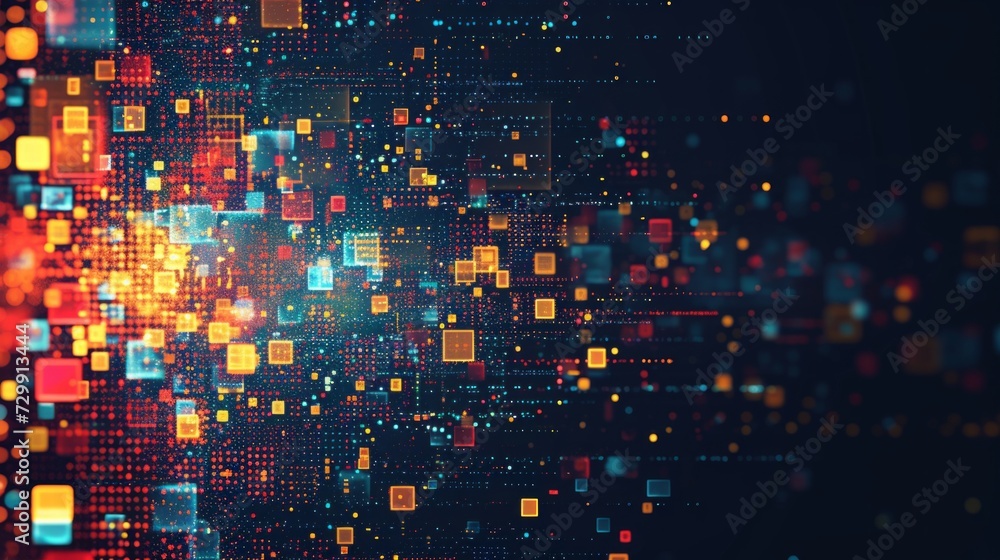 Digital Literacy: Pixelated patterns and tech icons highlight the ...