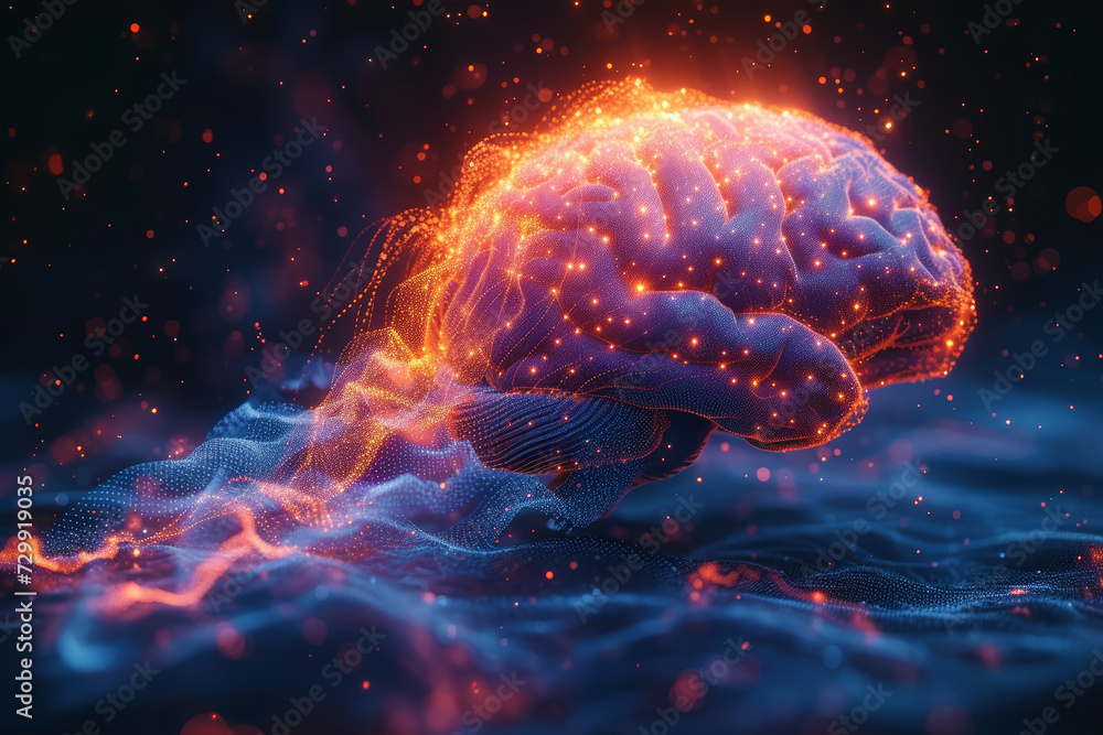 An illustration of brainwaves in a rhythmic pattern, representing the ...