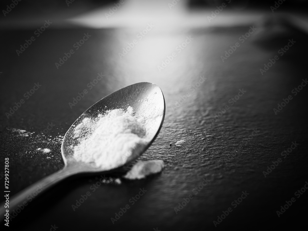 Heroin Narcatic Crime Needle in Spoon, Addition Medical Treatment ...