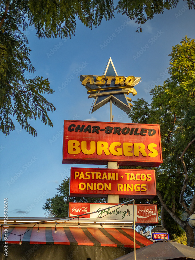 LOS ANGELES - January 17, 2024: Astro Burger logo Americana style ...
