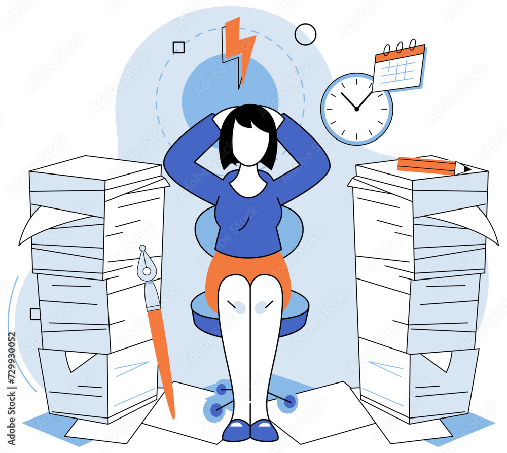 Paperwork. Vector illustration. A sheet needs to be filled out with ...