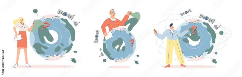 Earth care. Vector illustration. The Earth care concept encourages us ...