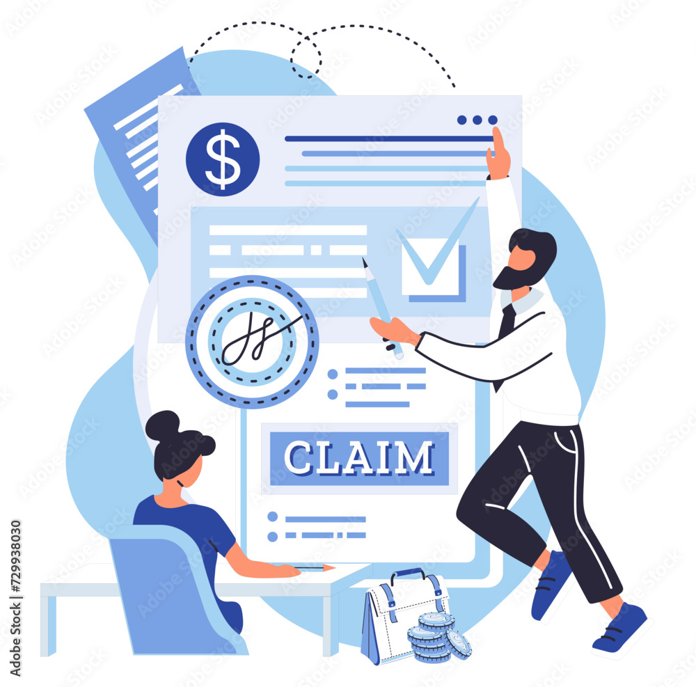 Claim application vector illustration. A claim application concept ...
