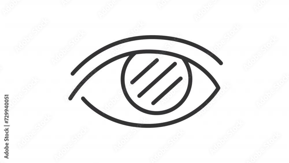Eye blindness line animation. Cataract animated icon. Vision medical ...