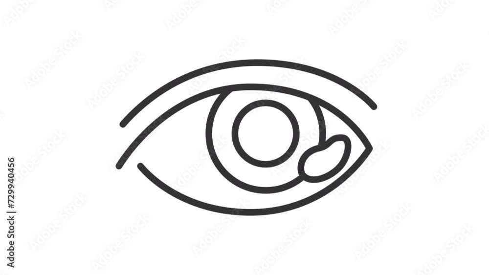 Eye cancer line animation. Eyewinker blinking animated icon. Vision ...