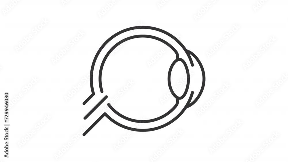 Vidéo Stock Glaucoma line animation. Eye disease animated icon. Optic ...