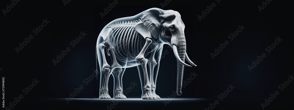 Elephant mammoth full body anatomy X-ray radiography mastadon large ...
