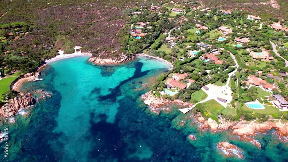 Italy, Sardegna island best beaches of aerial drone video of ...