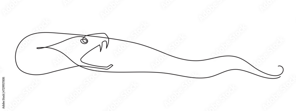 Snake one line art,hand drawn continuous drawing contour,symbol of new ...