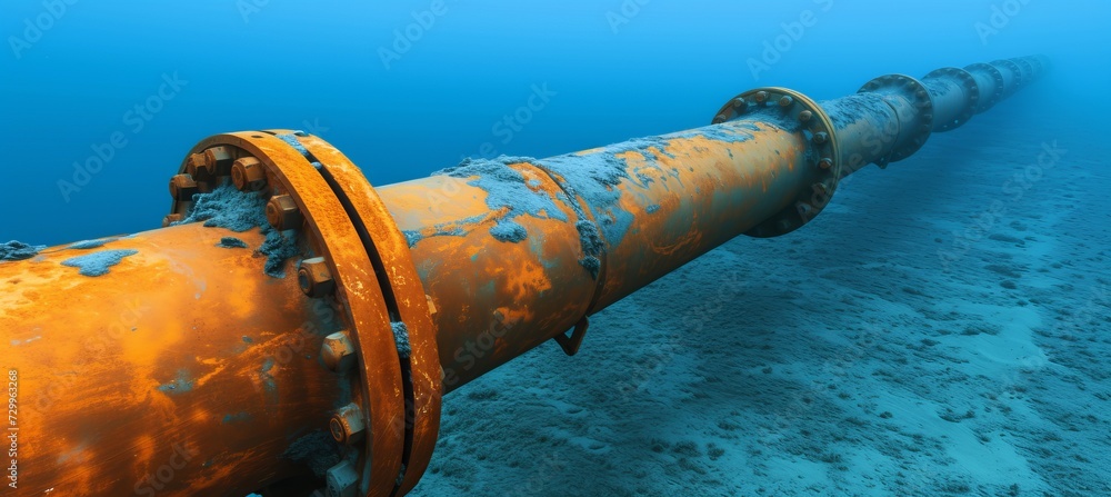 Underwater oil and gas pipeline infrastructure, subsea transportation ...