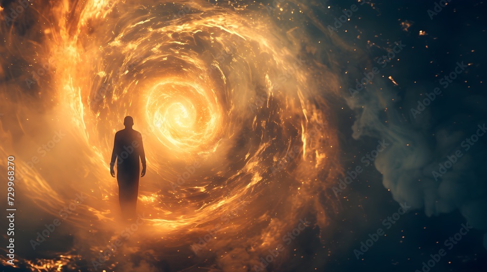 "Vanishing Flames: Person Dissolving into Fire Swirl, Ultra Realistic ...