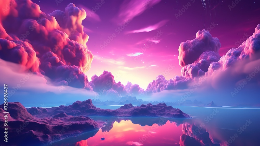 Neon Sky Background, Neon Sky Wallpaper, Fantasy Sky Background ...