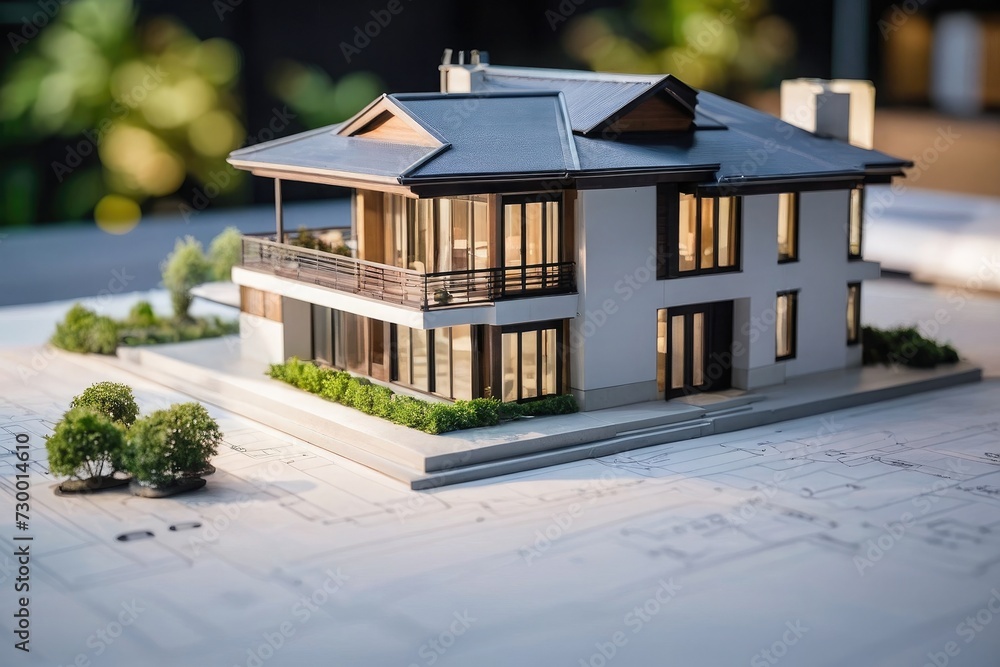 3D Small House Model ,3D Illustration Model House on White Background ...