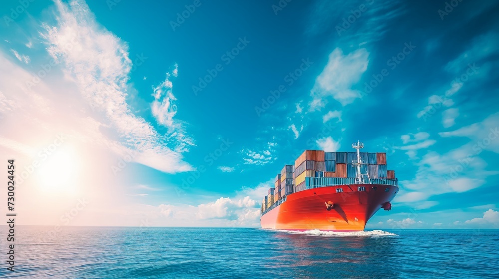 container ship full load container for logistics, Import export ...