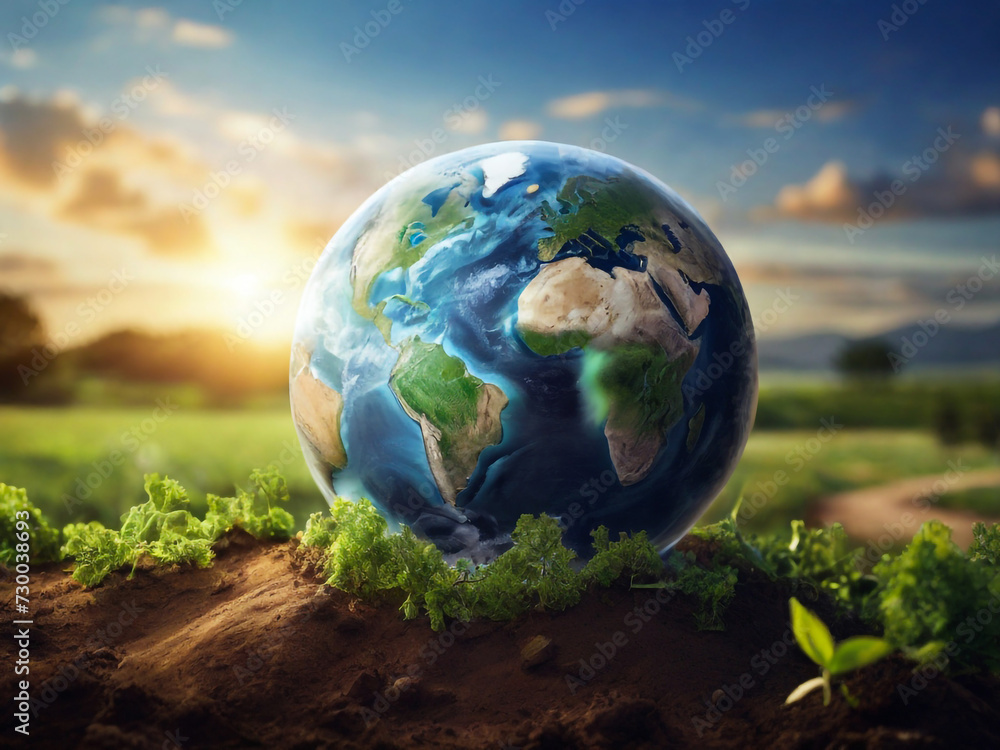Our planet, our health. World Health day 2024 concept 3d background ...