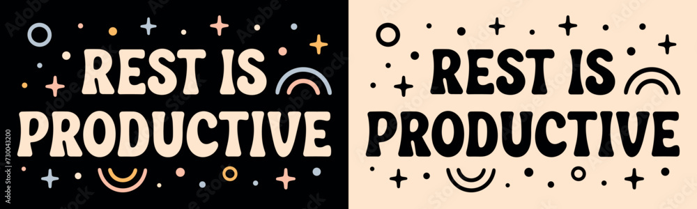 Rest is productive lettering poster art. Self care resting burnout ...