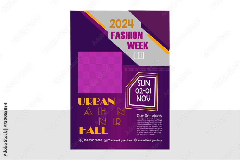 Fashion Flyer Template, a4 size flyer, magazine design, cover page ...