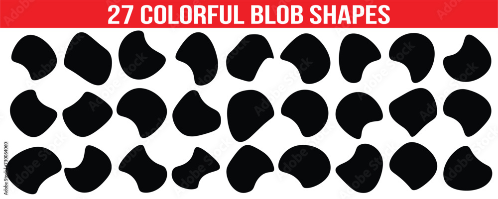 27 blob shape organic, vector illustration set. Collection from ...