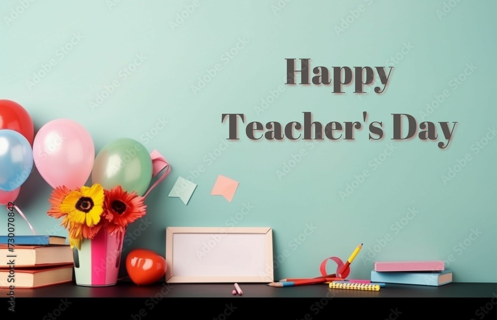 Happy Teacher's day celebration background and banner design Stock ...