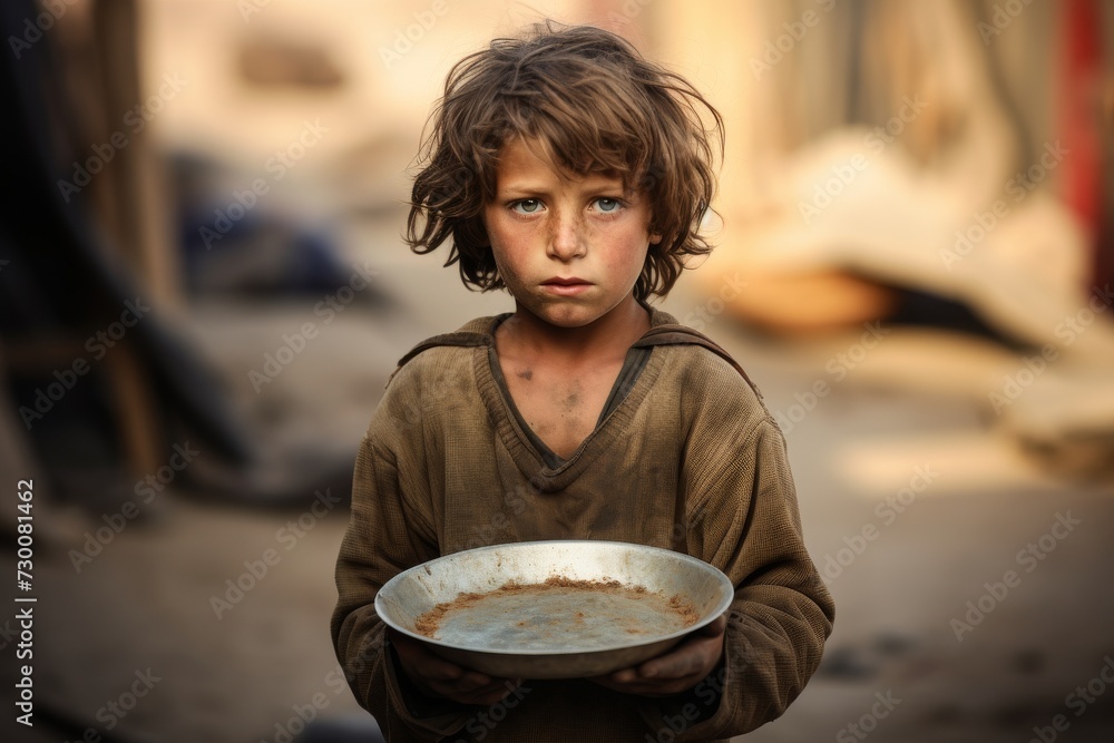 Hunger, poor, poverty. Social inequality, homeless kid begging for help ...