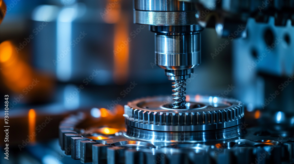 Milling cutting metalworking on steel, manufacturing process by CNC ...