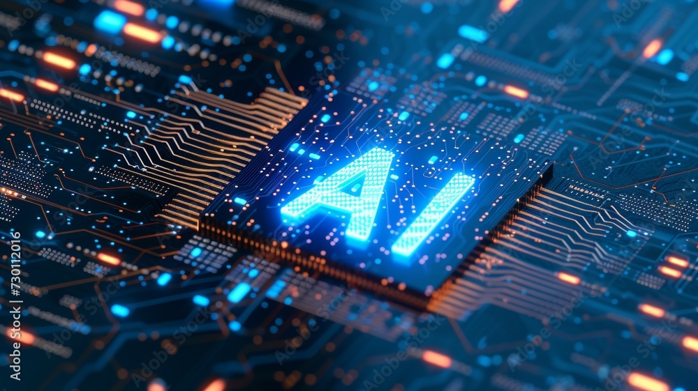 motherboard with ai written on it. Concept AI (Artificial Intelligence ...