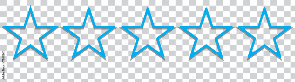 Star icon collection. Blank star vector icons set with shadow. Black ...