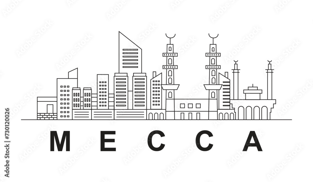 Poster mecca city skyline vector – Wall Art | UkPosters