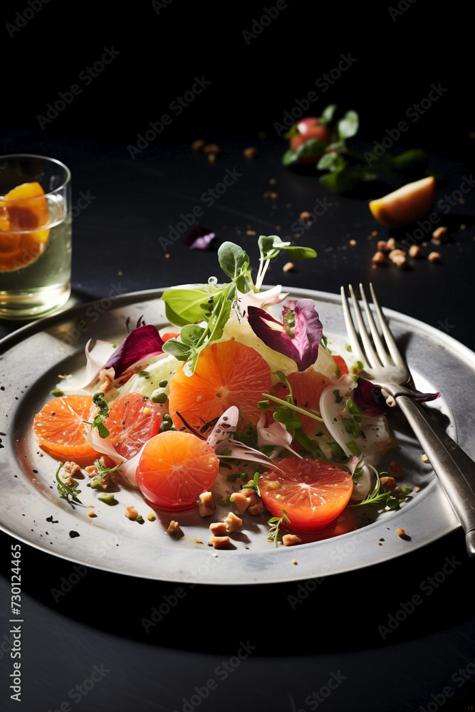 Taste of perfection with a flavorful fresh salad with grapefruit and ...