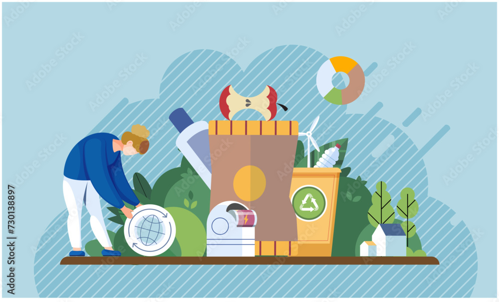 Nature pollution. Vector illustration. The nature pollution concept ...