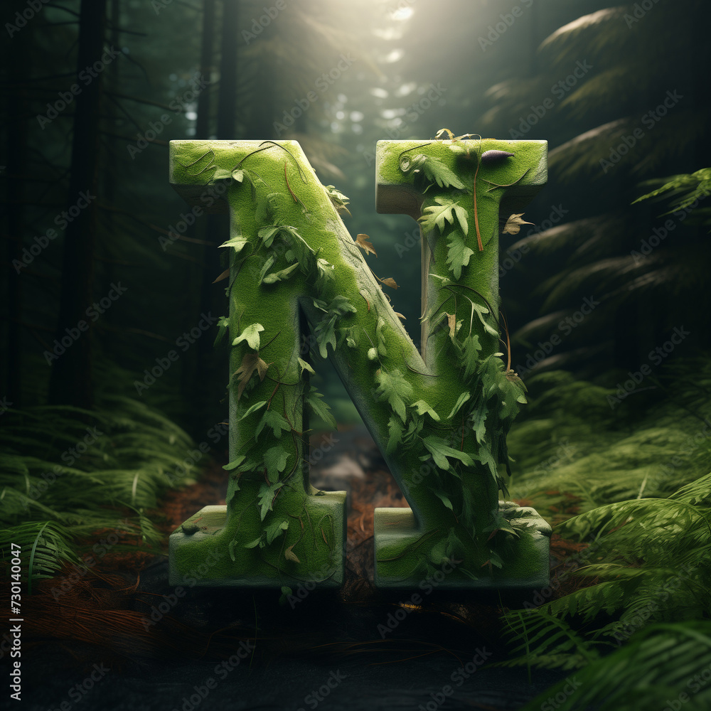 illustration of a alphabet, 3d render of a glowing sign on a red ...
