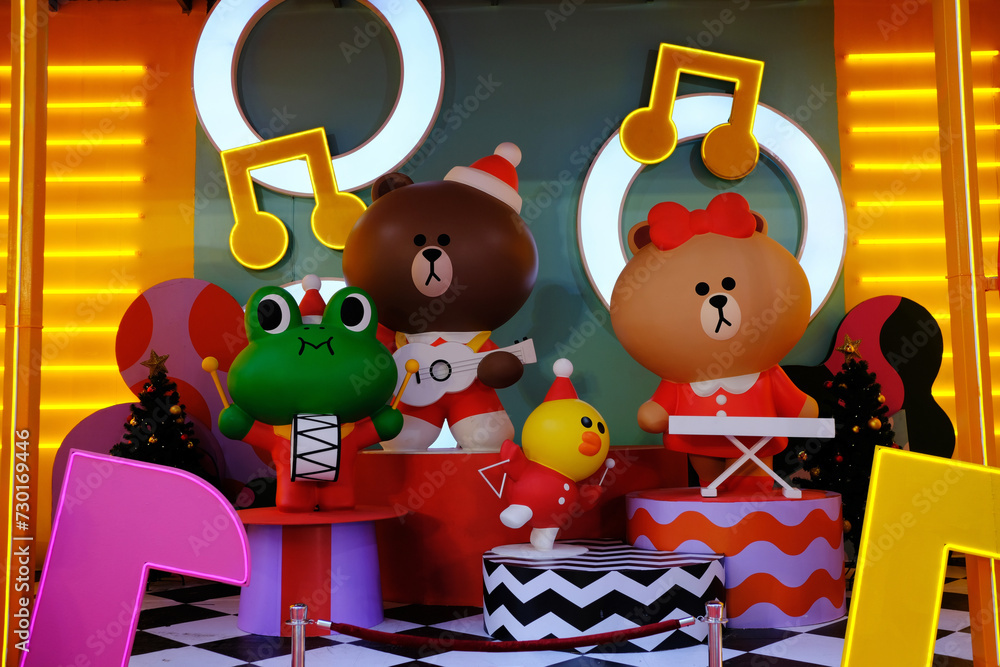 BANGKOK, THAILAND OCTOBER 06, 2022 LINE friends characters are famous ...