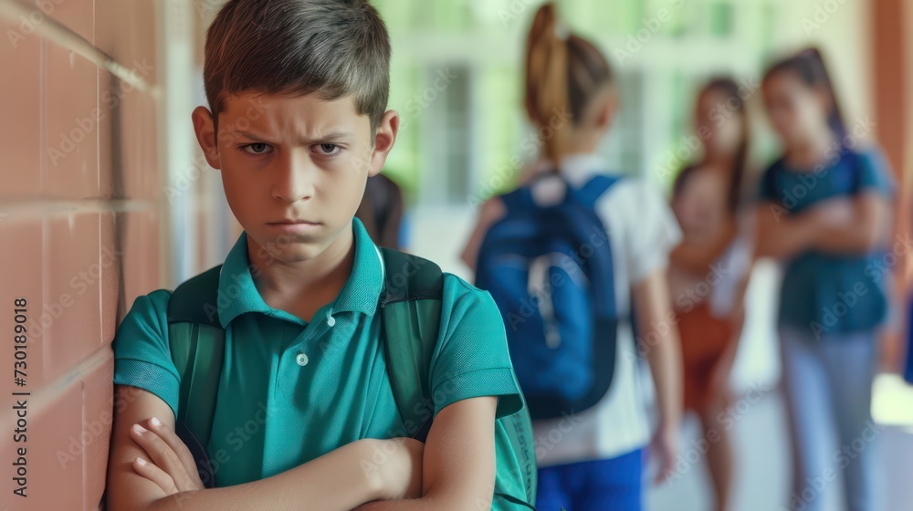 bullying in a school background concept, with school children being ...