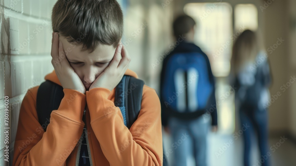 bullying in a school background concept, with school children being ...