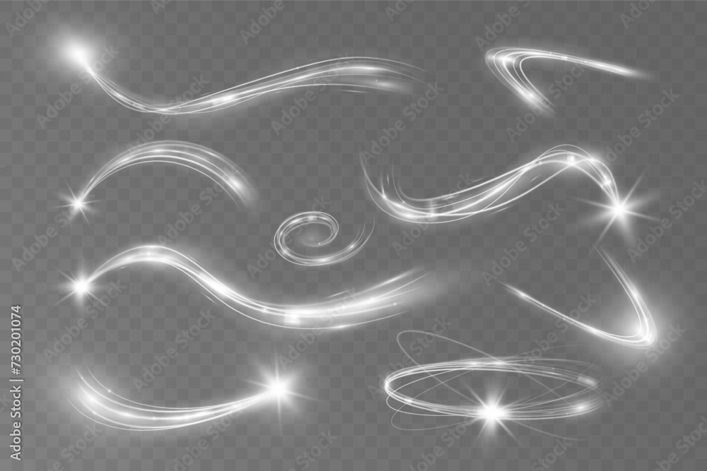 Light white wave and spotlight shine effect,glow line sparkle shine ...