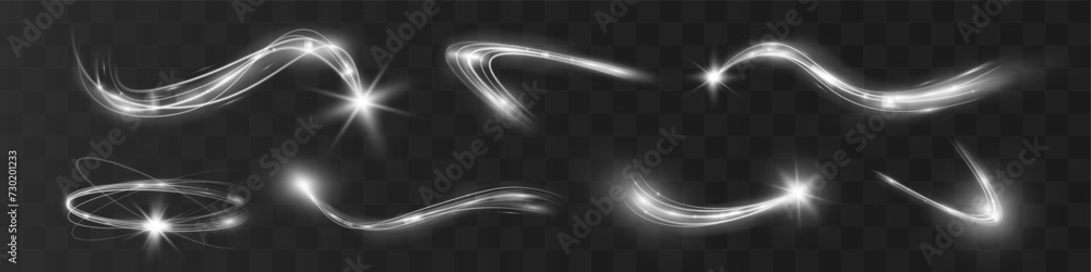 Light white wave and spotlight shine effect,glow line sparkle shine ...