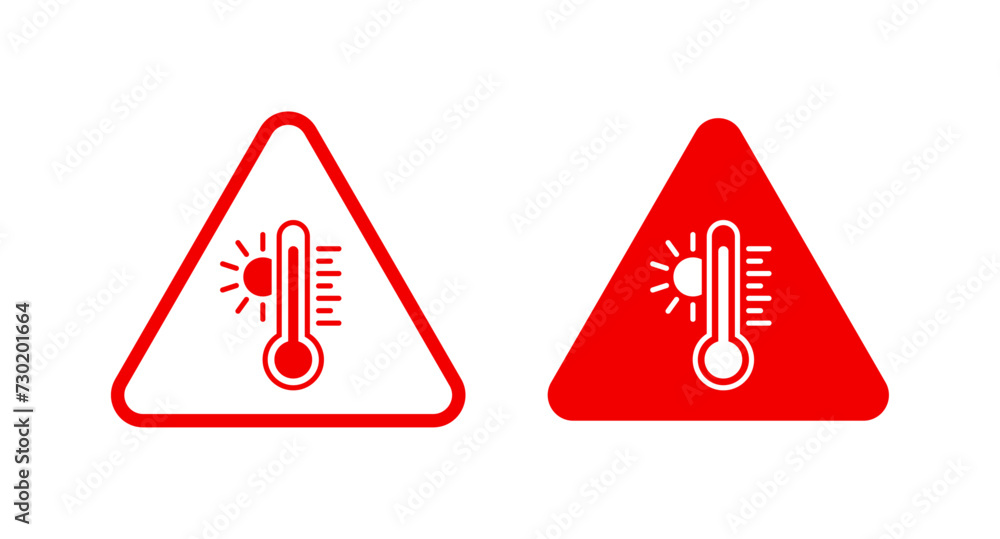 Warning heat sign set Stock Vector | Adobe Stock