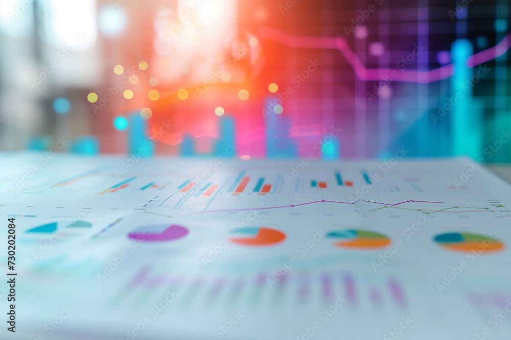 Digital background for business presentations in bright colorful light ...